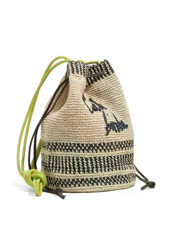 Bimba Y Lola Medium Plaited-raffia Bucket Bag