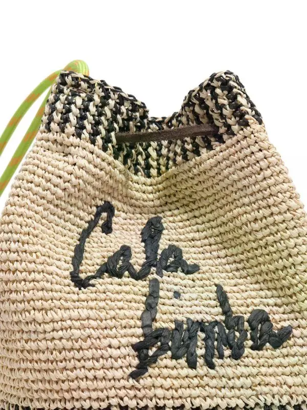 Bimba Y Lola Medium Plaited-raffia Bucket Bag