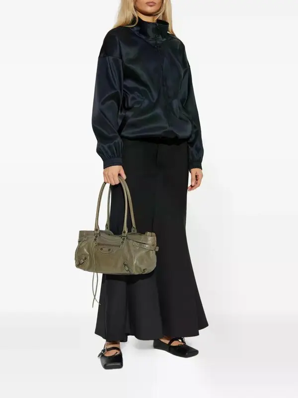 Balenciaga Satin Zip-up Bomber Jacket