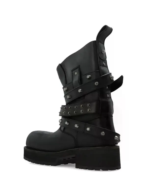 Balenciaga Venom City Studded Strap Leather Boots