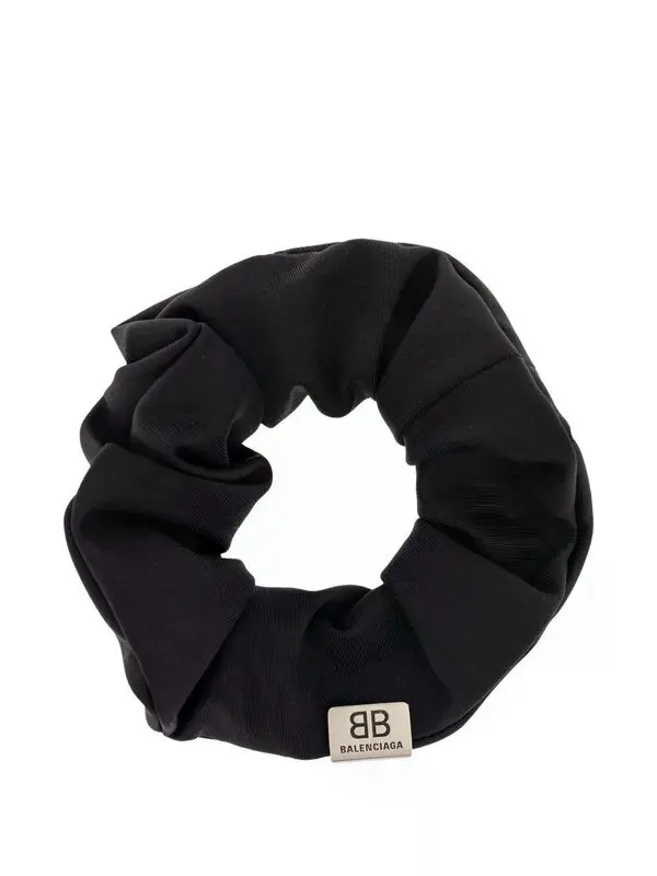 Balenciaga Logo-patch Scrunchie - Black
