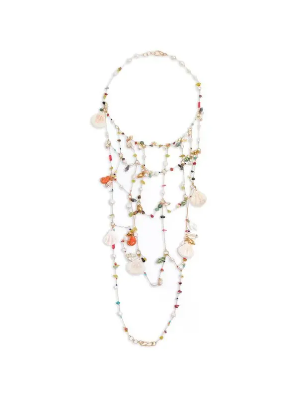 Bimba Y Lola Bead-embellished Shell-charm Body Chain