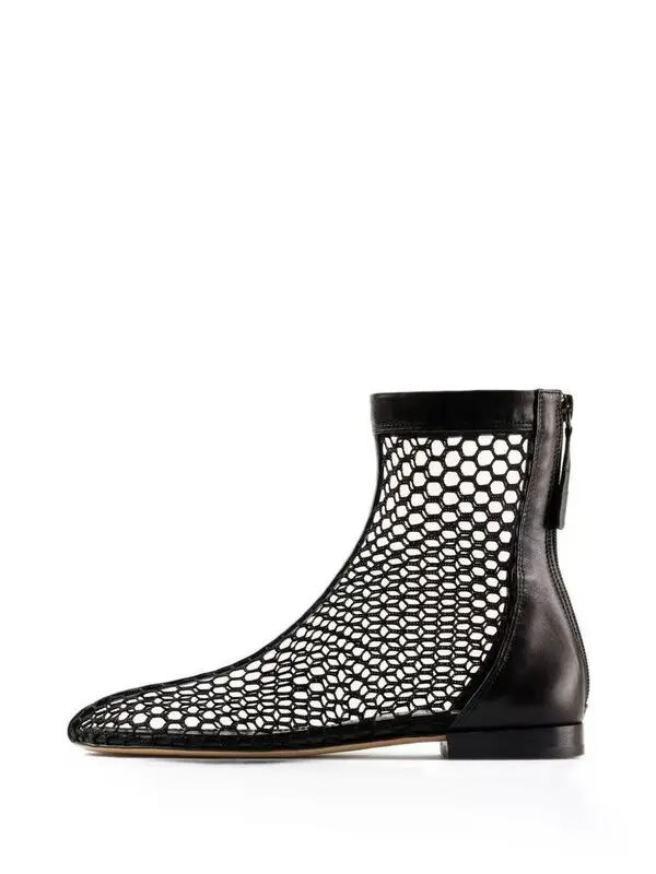 SOULIERS MARTINEZ Mesh Panel Almond Toe Ankle Boots