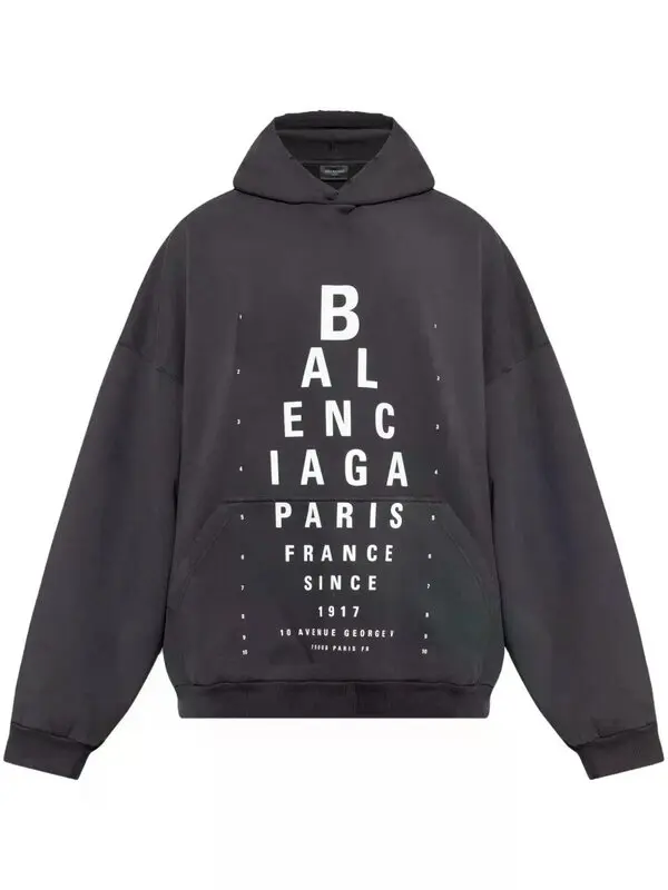 Balenciaga Logo-print Hoodie - Black