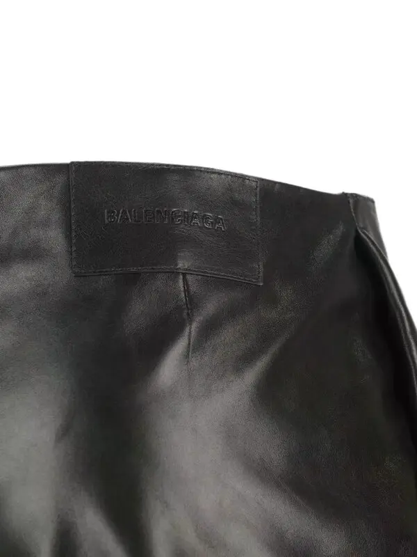 Balenciaga Leather Skirt With Hook Fastening