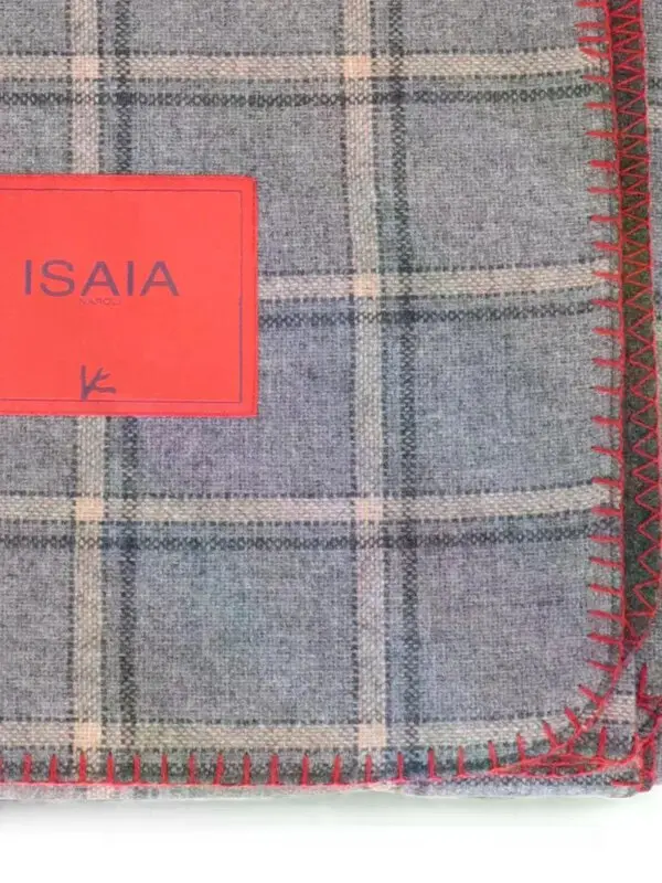 Isaia Check-print Whipstitch-trim Blanket