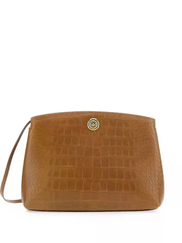 LIFFNER Pushlock Pouch Croc-effect Clutch Bag - Brown