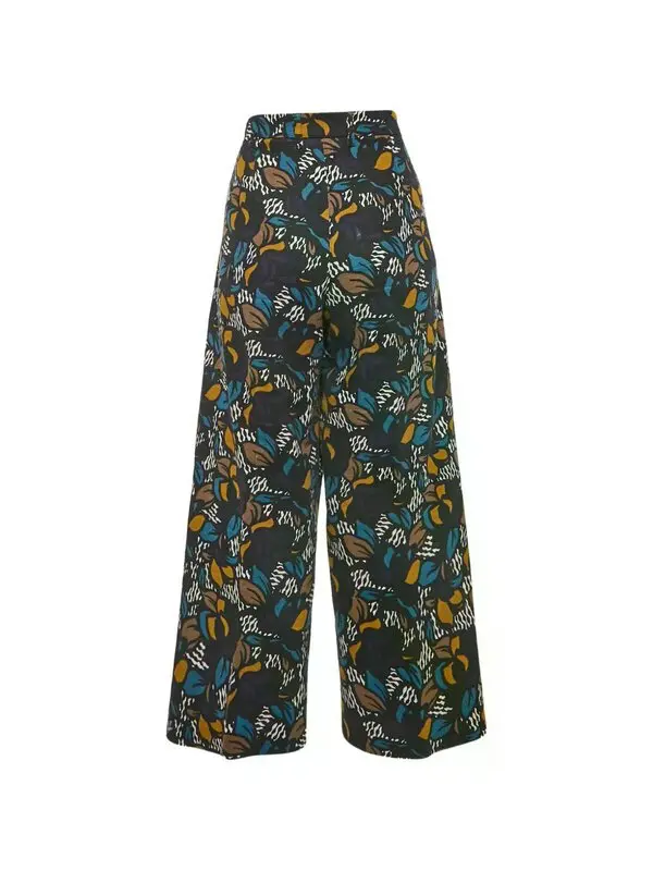 Max Mara Floral Print Wide-leg Trousers