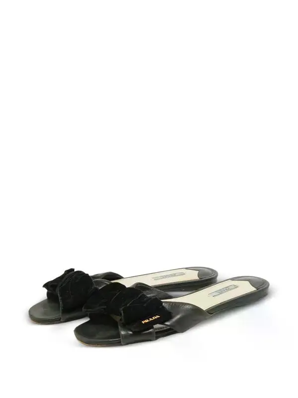 Prada Bow Detail Flat Sandals