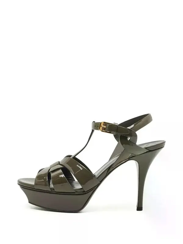 Saint Laurent Tribute Platform Sandals - Green