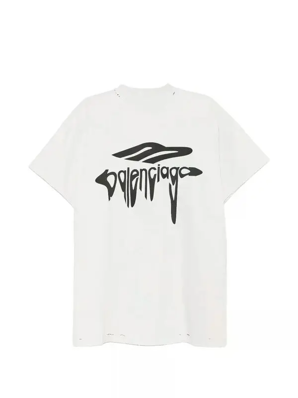 Balenciaga 3b Liquified Oversize T-shirt - White