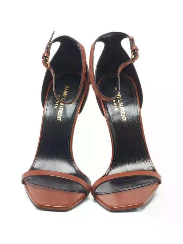 Saint Laurent Opyum Ankle-strap Heeled Sandals - Brown