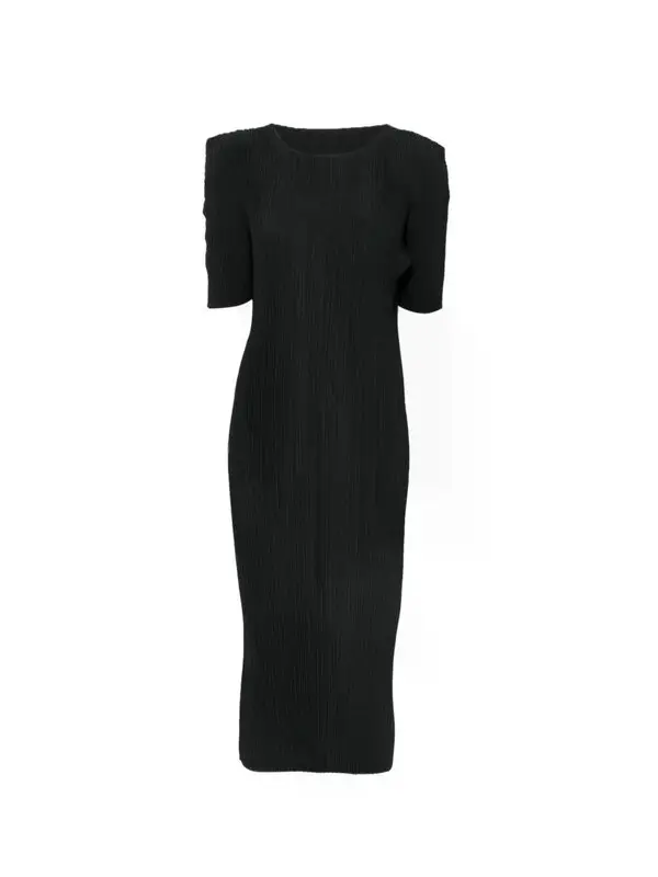 Issey Miyake Pleated Midi Dress - Black