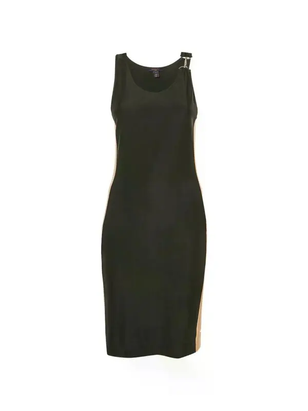 LOUIS VUITTON Monogram Sleeveless Midi Dress - Black