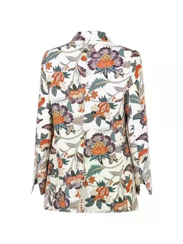 IBRIGU Floral-print Double-breasted Blazer