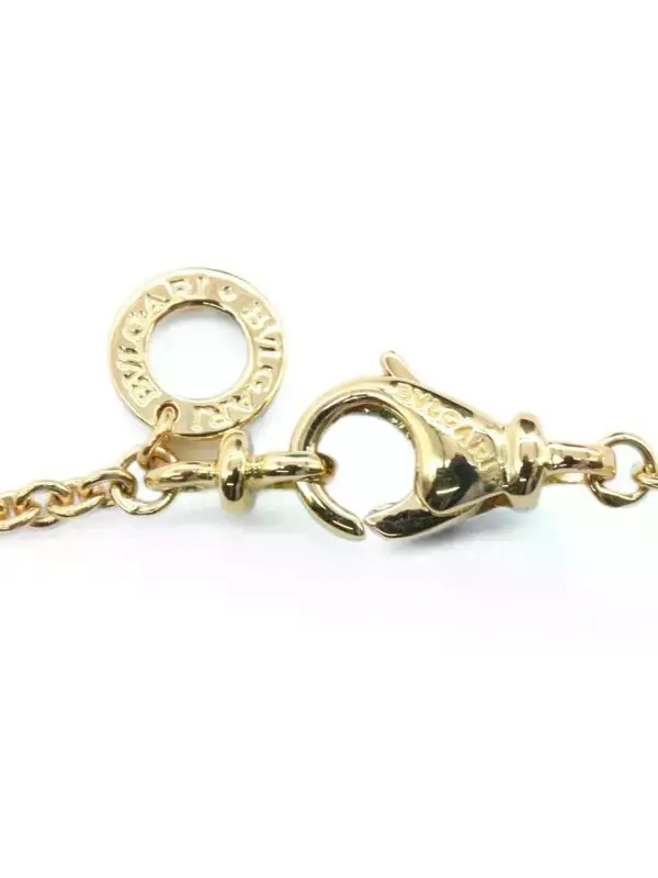 BVLGARI 18kt Yellow Logo Bar Pendant Necklace