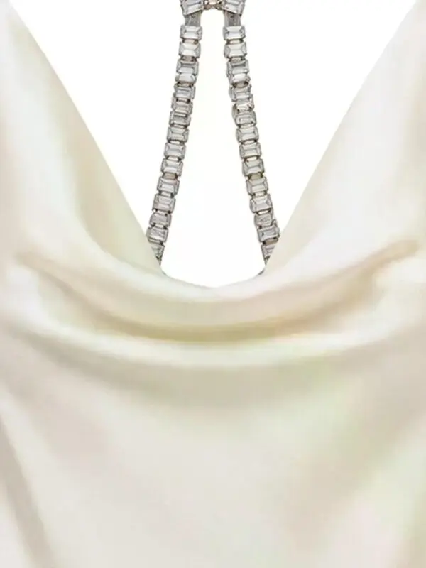 Patrizia Pepe Jewelled Chain-link Silk Top