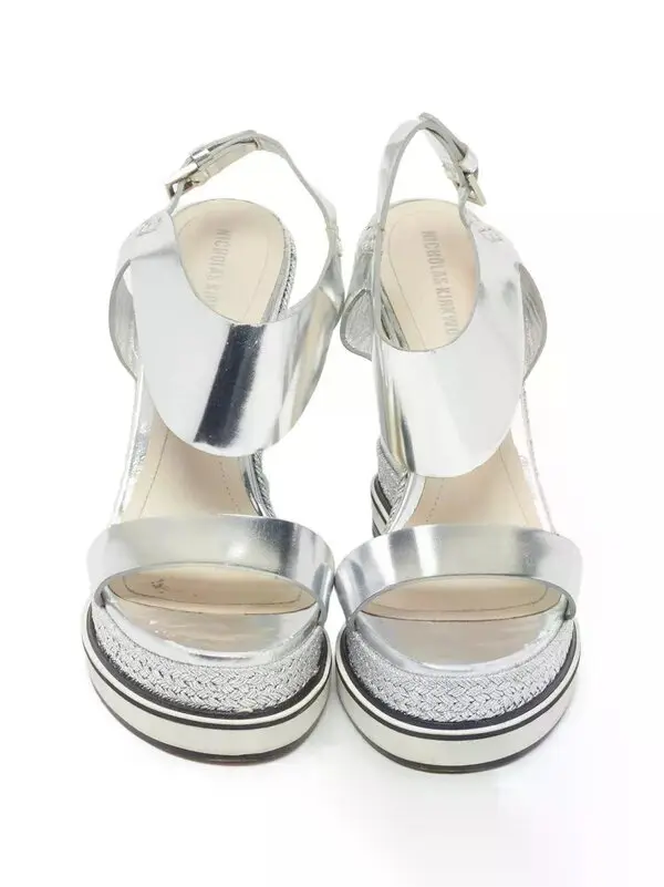 NICHOLAS KIRKWOOD Leda Leather Wedge Sandals
