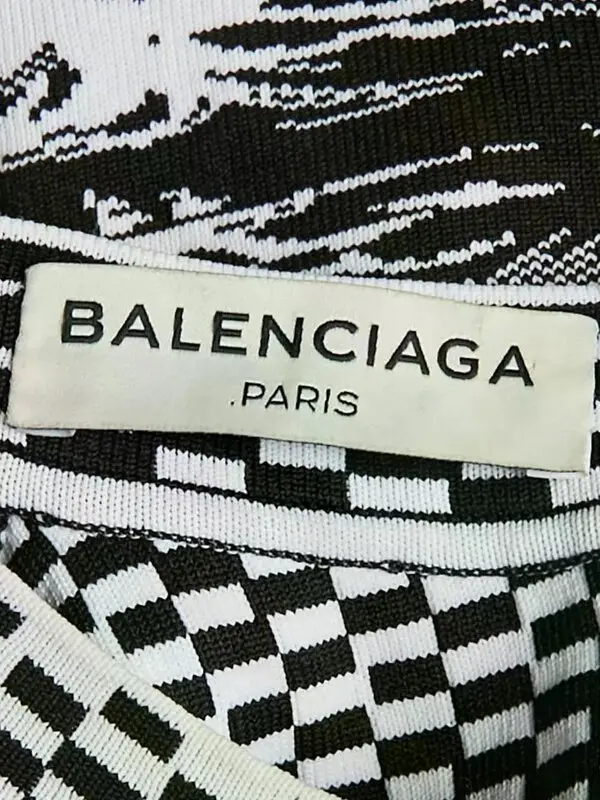 Balenciaga Abstract Print Long Sleeve Top