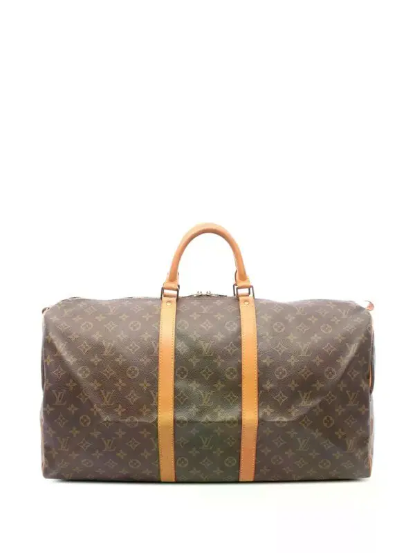 LOUIS VUITTON Monogram Keepall 55 Boston Bag - Brown
