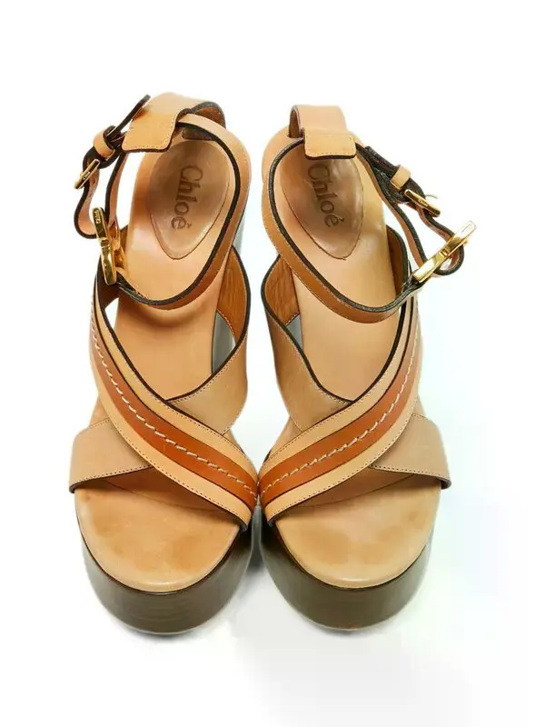 Chloé Cross-strap Wedge Sandals
