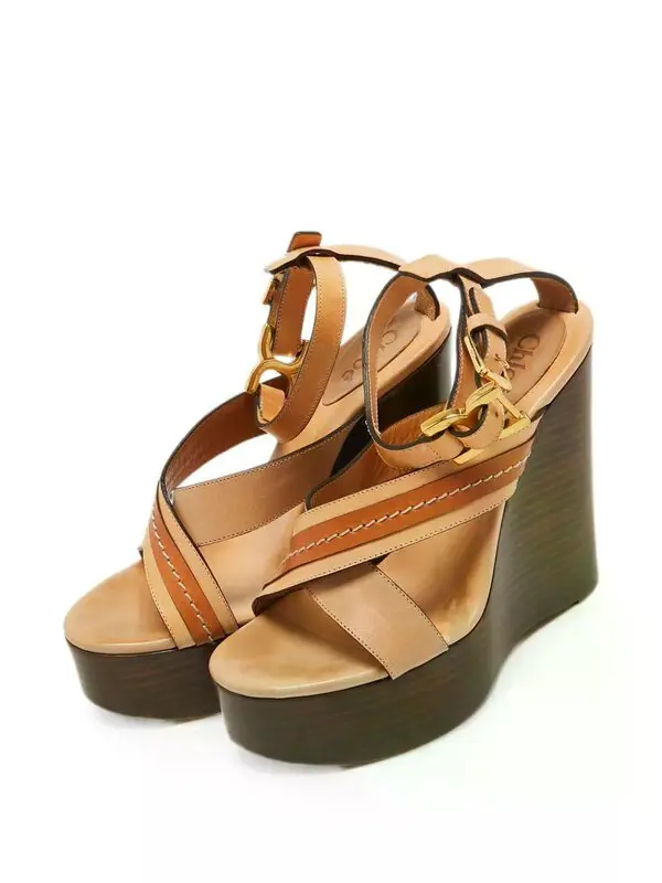 Chloé Cross-strap Wedge Sandals