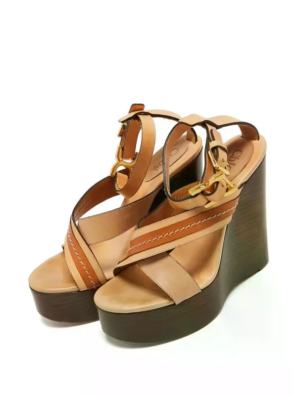 Chloé Cross-strap Wedge Sandals