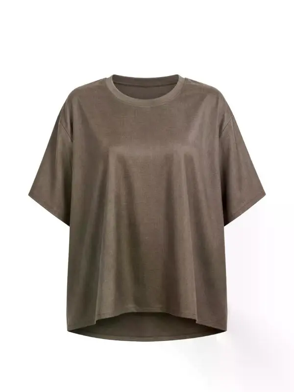 Dusan Dropped Shoulder Wool T-shirt - Brown