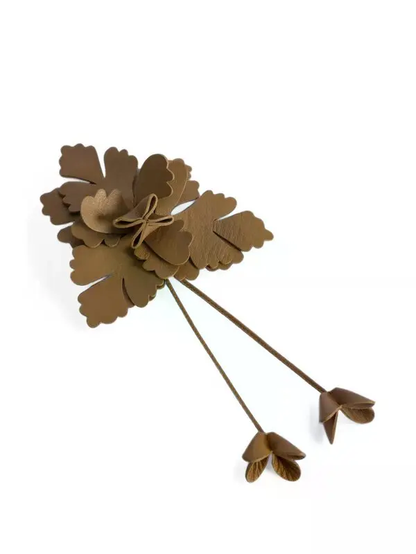 Alberta Ferretti Floral Motif Leather Brooch