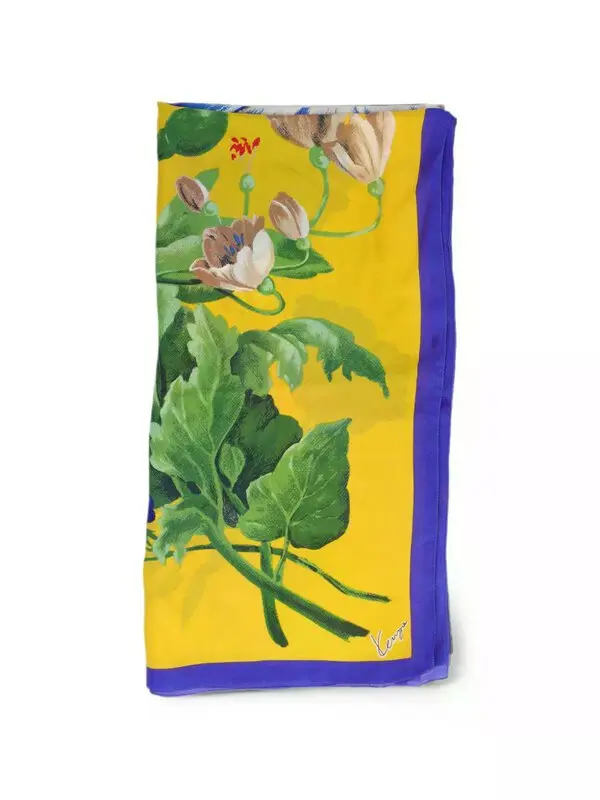 Kenzo Floral-print Scarf - Yellow