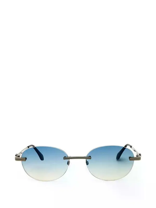 Palm Angels Rimless Oval-frame Sunglasses - Silver