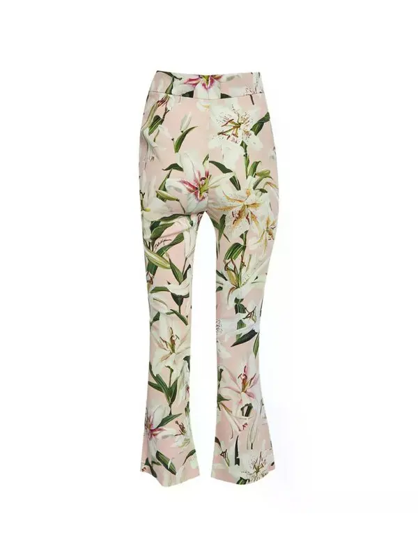 Dolce & Gabbana Lily Print Straight-fit Trousers