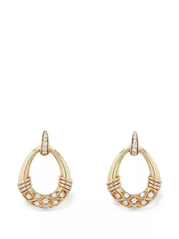 Cartier 1990s Diamond Drop Earrings - Gold
