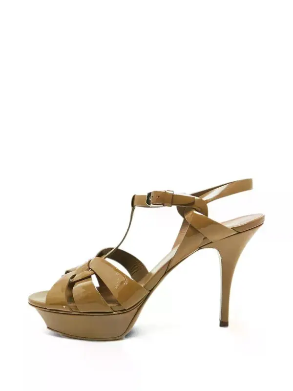 Saint Laurent Tribute Patent Leather Platform Sandals