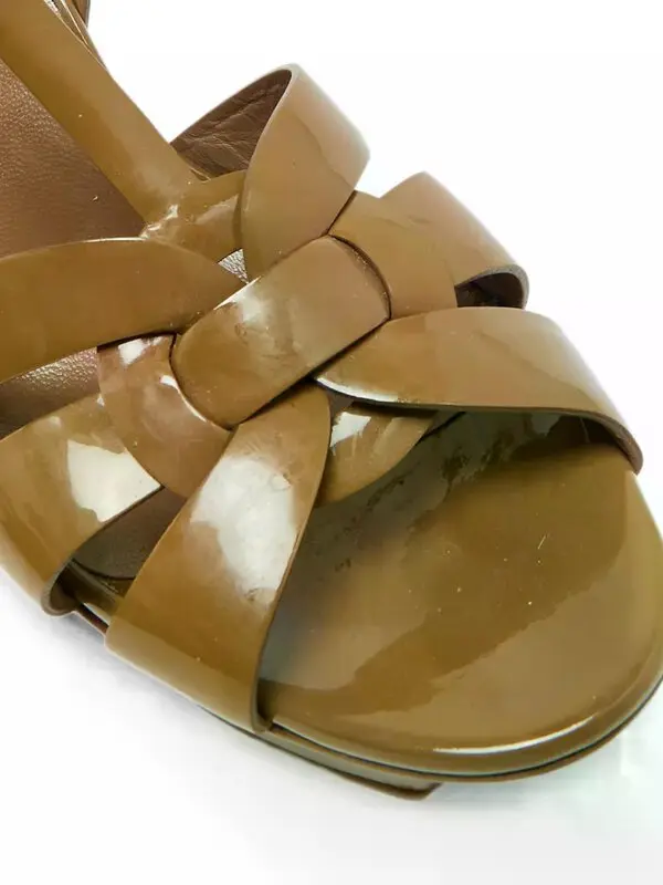 Saint Laurent Tribute Patent Leather Platform Sandals
