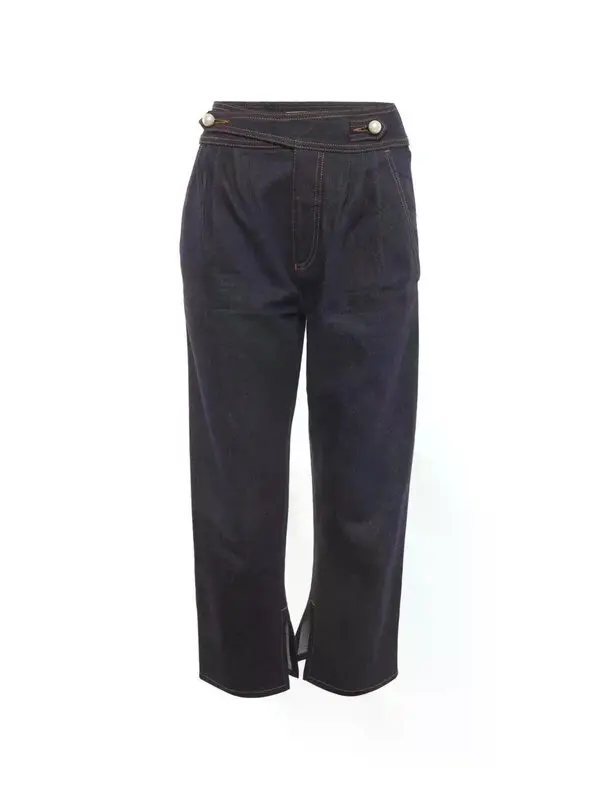 Fendi Pleated High-waist Jeans - Blue