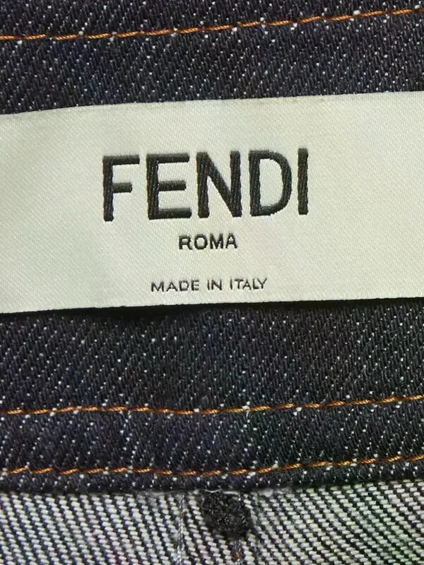 Fendi Pleated High-waist Jeans