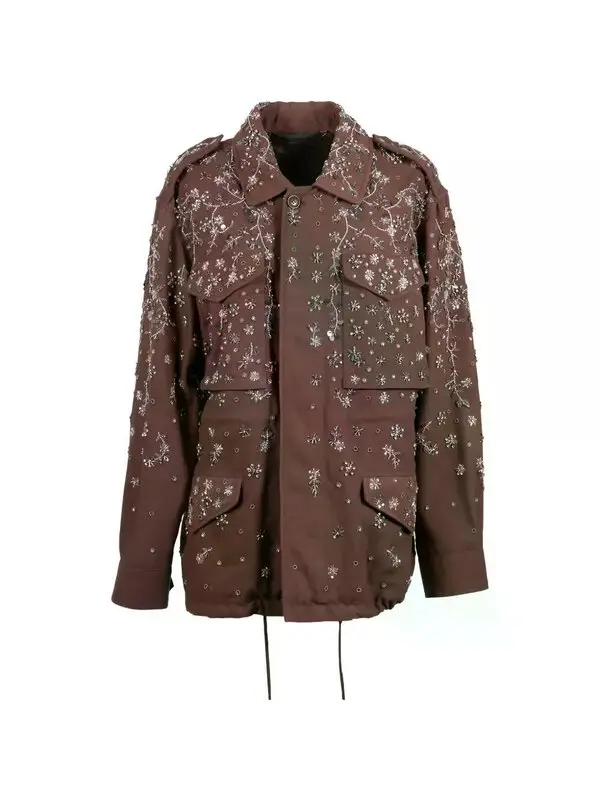 NOEME PARIS Bead-embellished Military Jacket - Brown