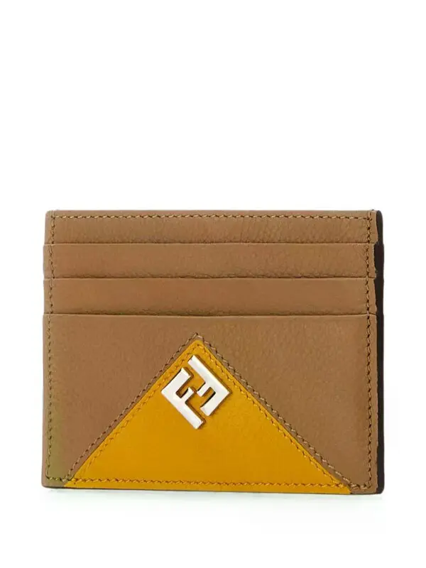 Fendi Lui Logo-plaque Pebbled-leather Card Holder