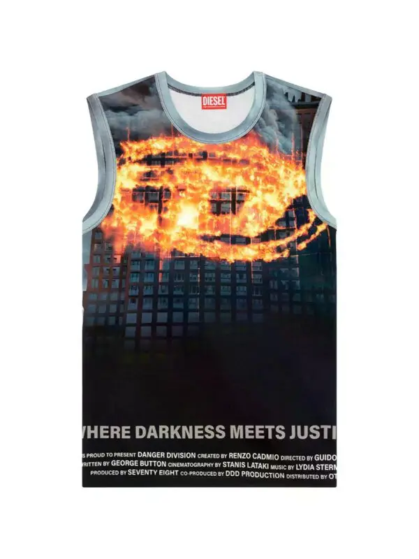 DIESEL® Biscoup Burning D Tank Top - Black