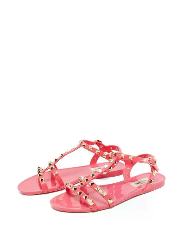 Valentino Garavani Rockstud Flat Sandals - Pink