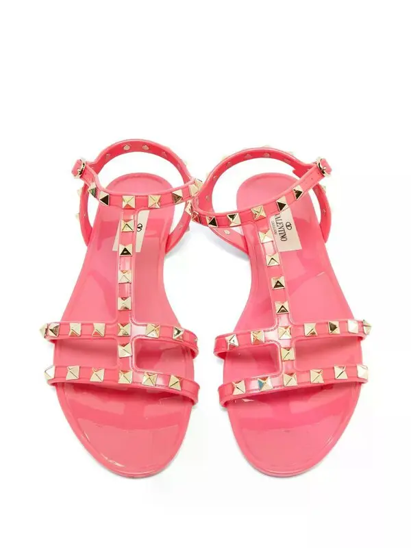 Valentino Garavani Rockstud Flat Sandals - Pink