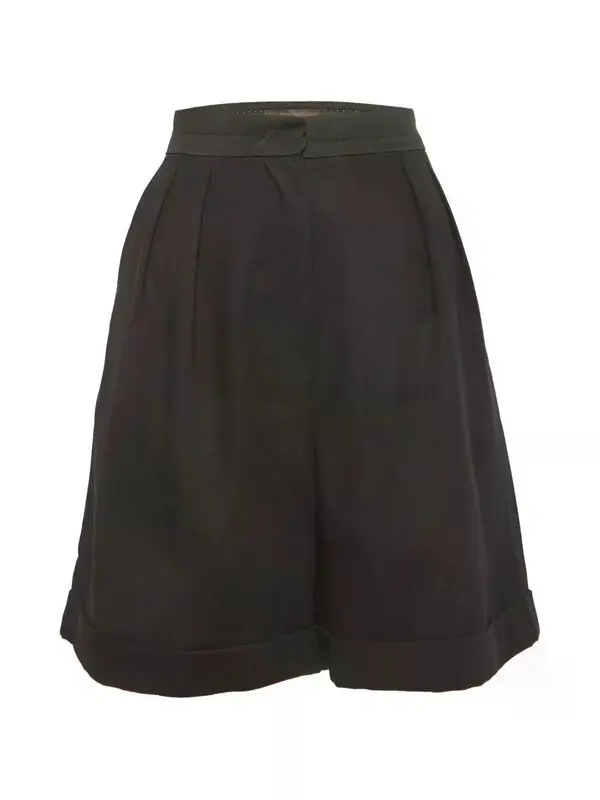 Max Mara Pleated Turn-up Shorts - Black