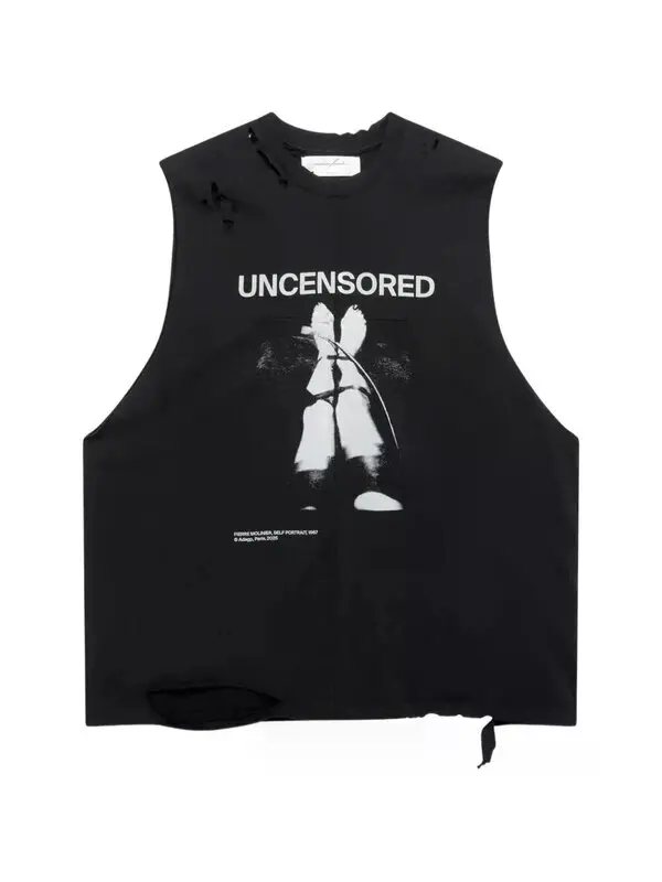 Matieres Fecales Fetish Cut Off Tank Top - Black