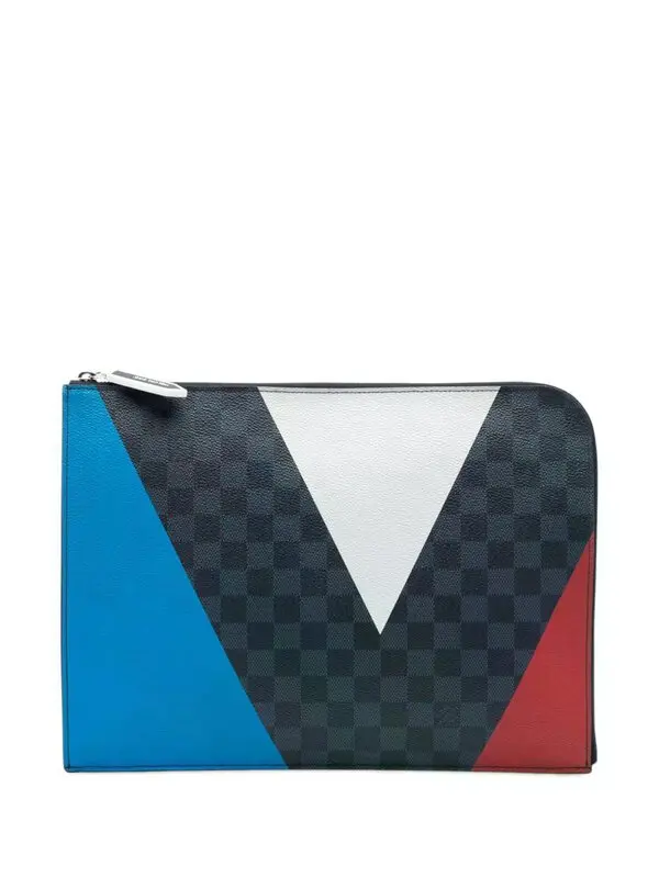 LOUIS VUITTON Damier Cobalt Pochette Jour Gm Clutch Bag - Black