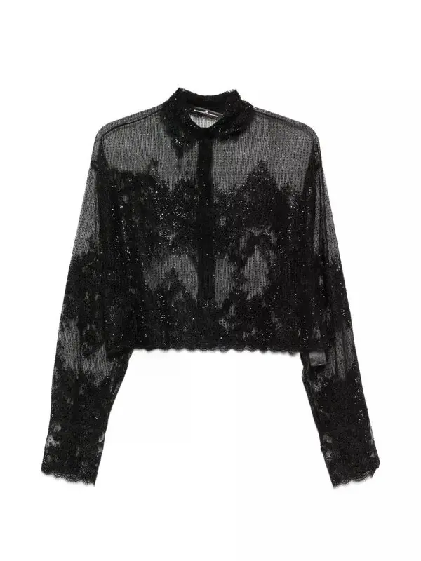 Ermanno Scervino Embellished Lace Shirt - Black