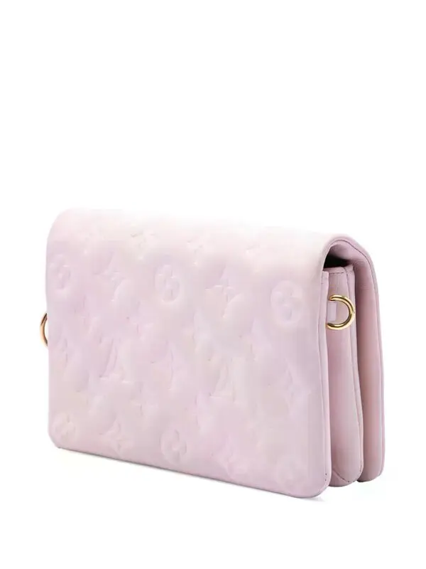 LOUIS VUITTON Monogram Embossed Lambskin Pochette Coussin Crossbody Bag - Pink