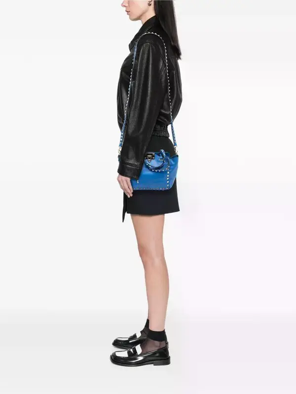Valentino Garavani Mini Leather Rockstud Trapeze Satchel