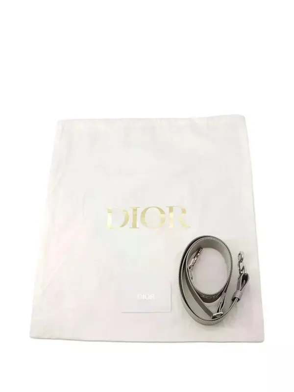 Dior Mini Oblique Embroidered Canvas Lace Book Tote Satchel - Grey