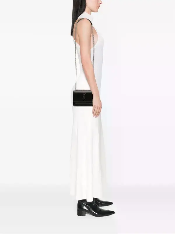 Saint Laurent Leather Monogram Sunset Wallet On Chain Crossbody Bag - Black